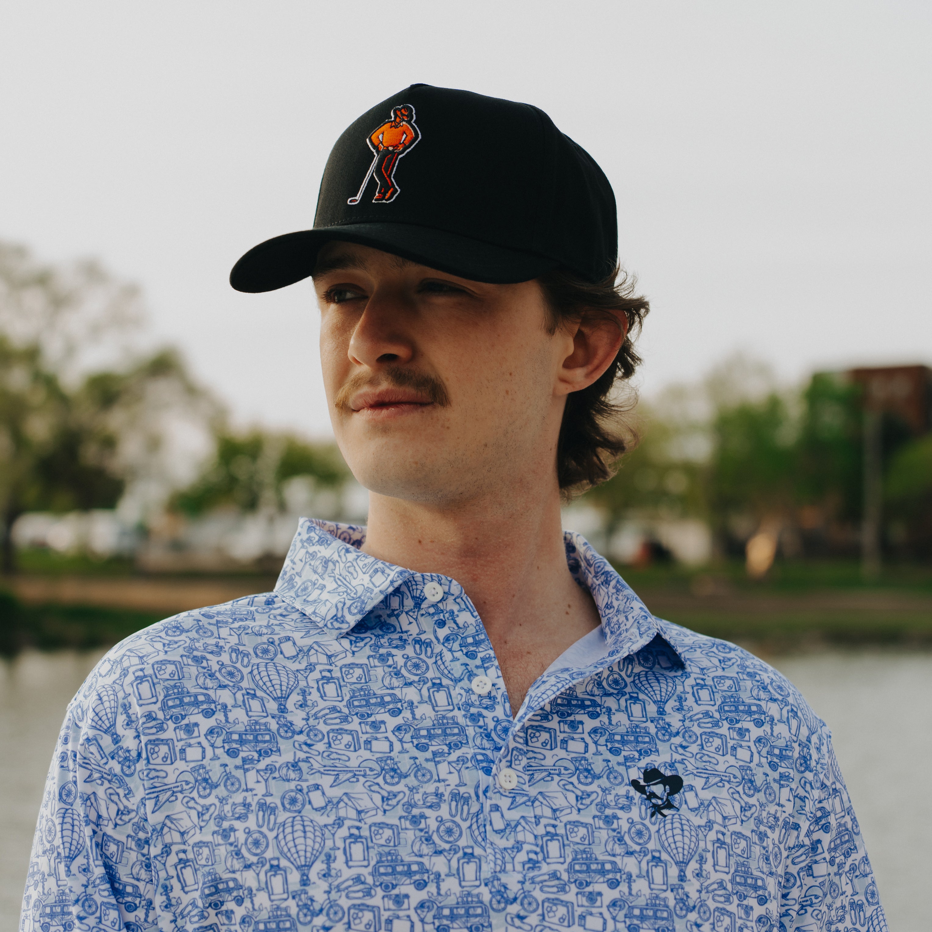 Men's Everyday Subtle Blue Polo "Way Down"